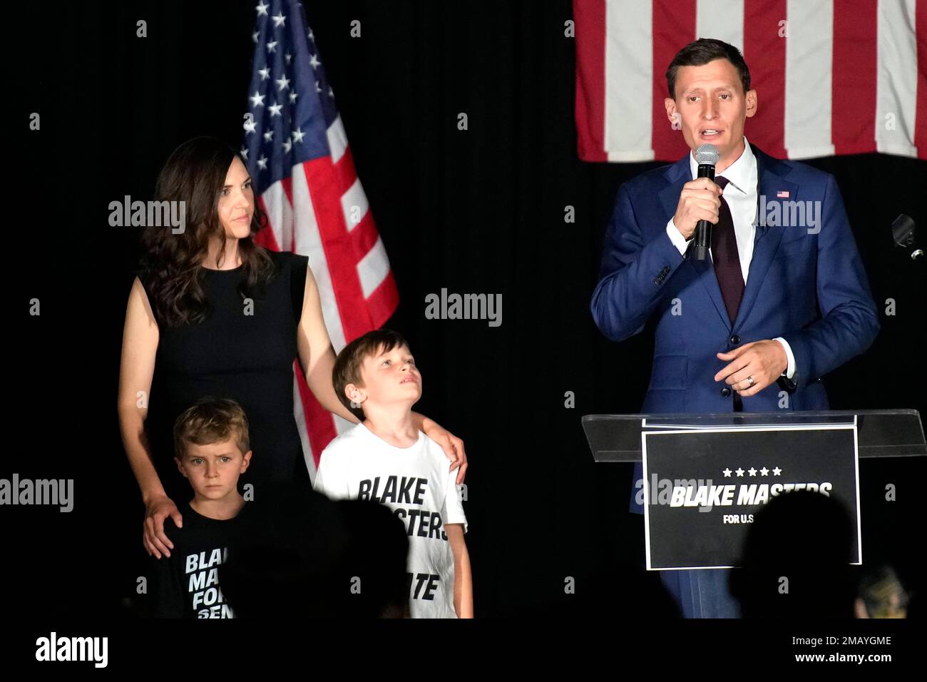 Arizona Republican U.S. Senate candidate Blake Masters, his wife ...