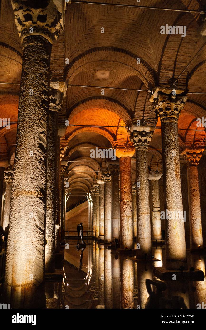 The Basilica Cistern is the largest of several hundred ancient cisterns ...