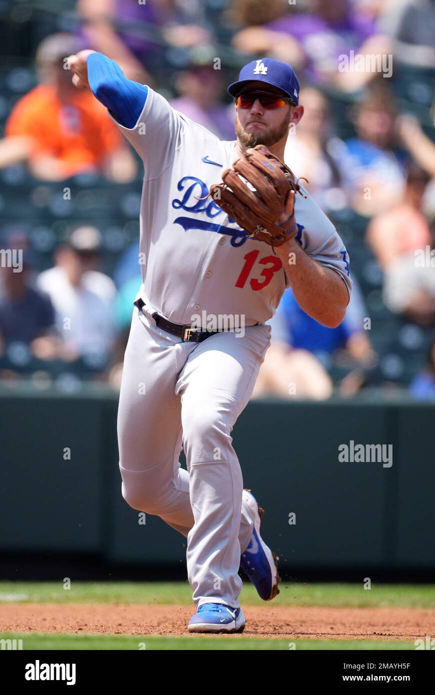Los Angeles Dodgers third baseman Max Muncy (13) in the first inning of ...