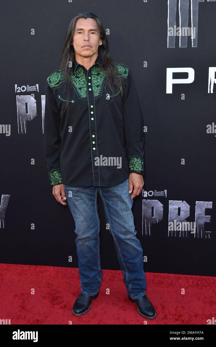 David Midthunder arrives at the premiere of "Prey" on Tuesday, Aug. 2 ...