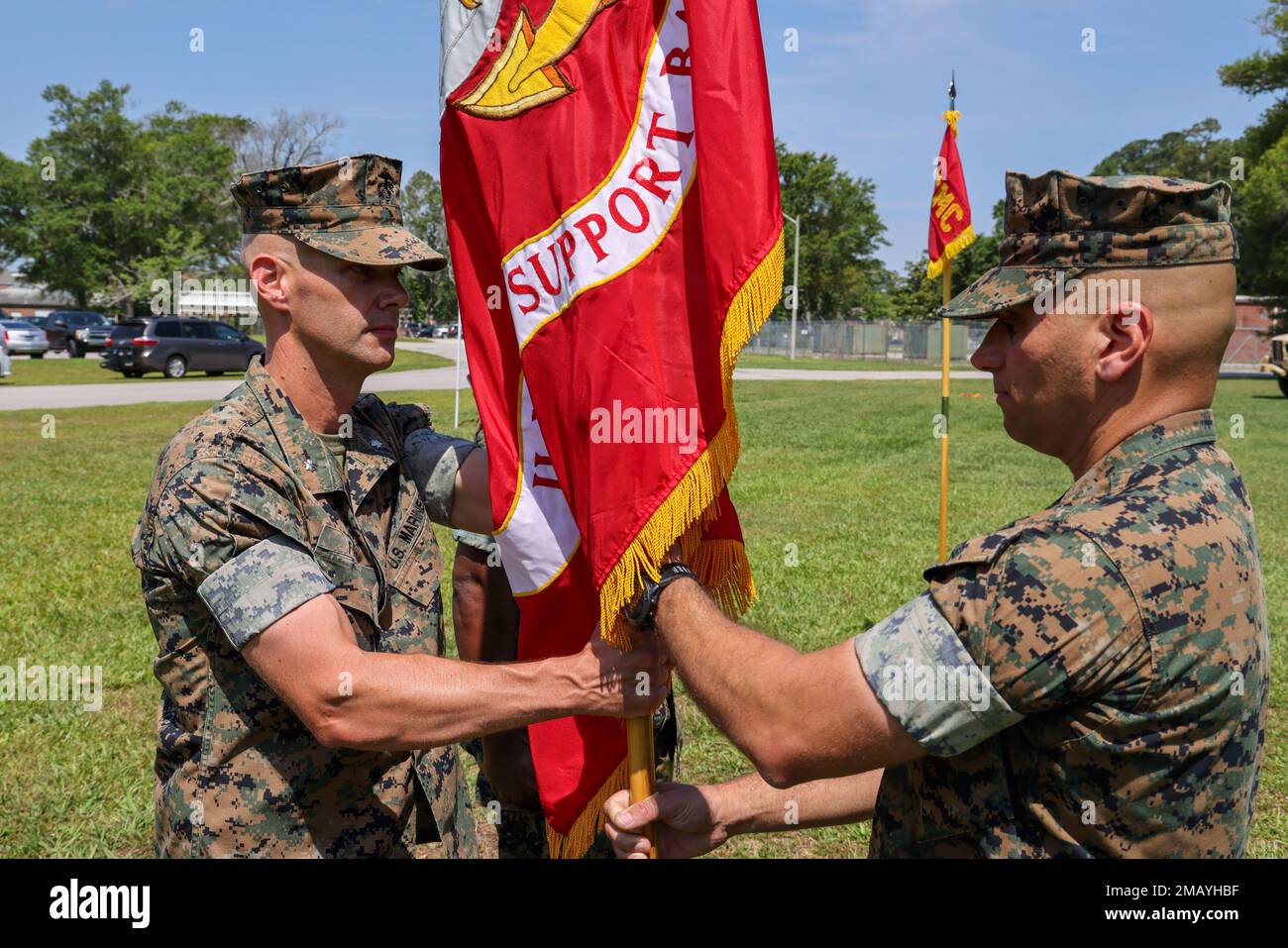 U.S. Marine Corps Lt. Col. Robert Fairley, outgoing commanding officer ...