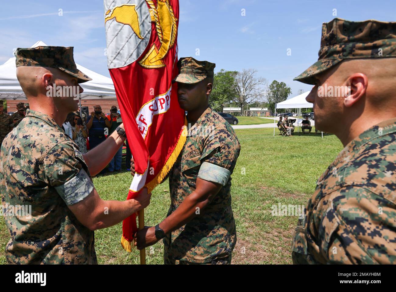 U.S. Marine Corps Lt. Col. Robert Fairley, outgoing commanding officer ...
