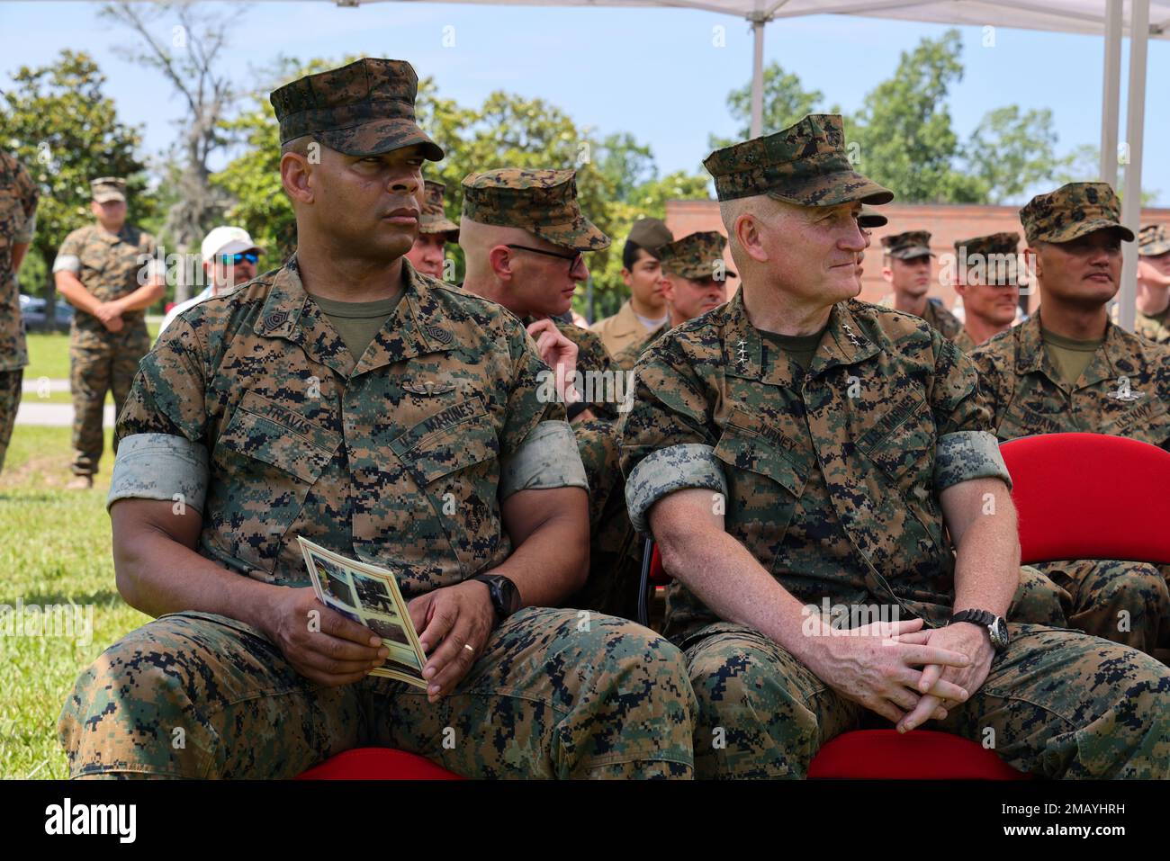 U.S. Marine Corps Sgt. Maj. Lonnie Travis, Sergeant Major of II Marine Expeditionary Force, and ...