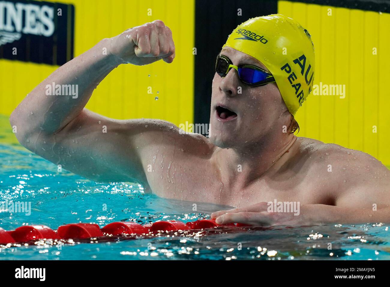 Winner Australia's Col Pearse celebrates after the Men's 100m Butterfly ...
