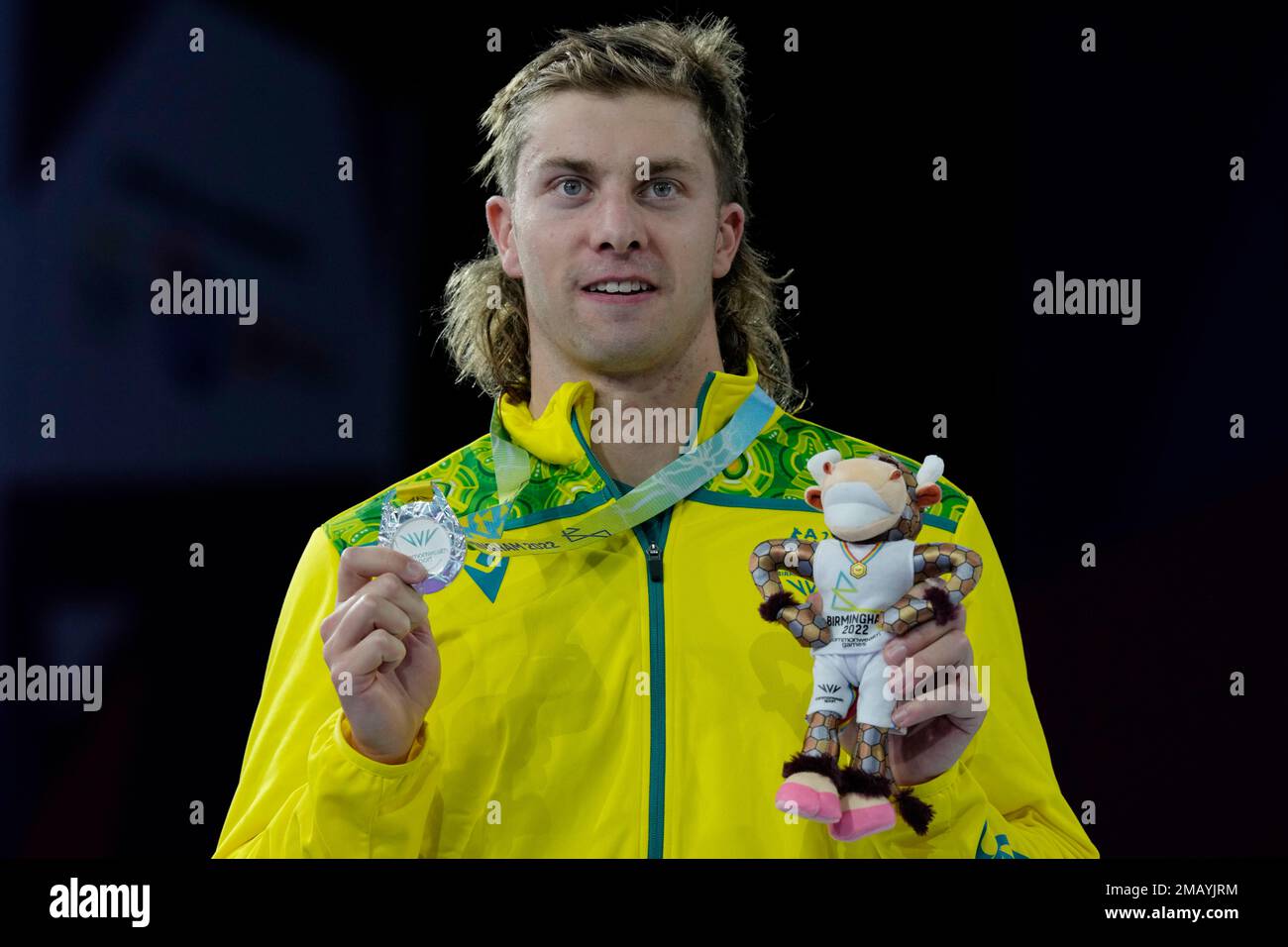 SIlver medalist Matthew Temple of Australia celebrates during a medal ...