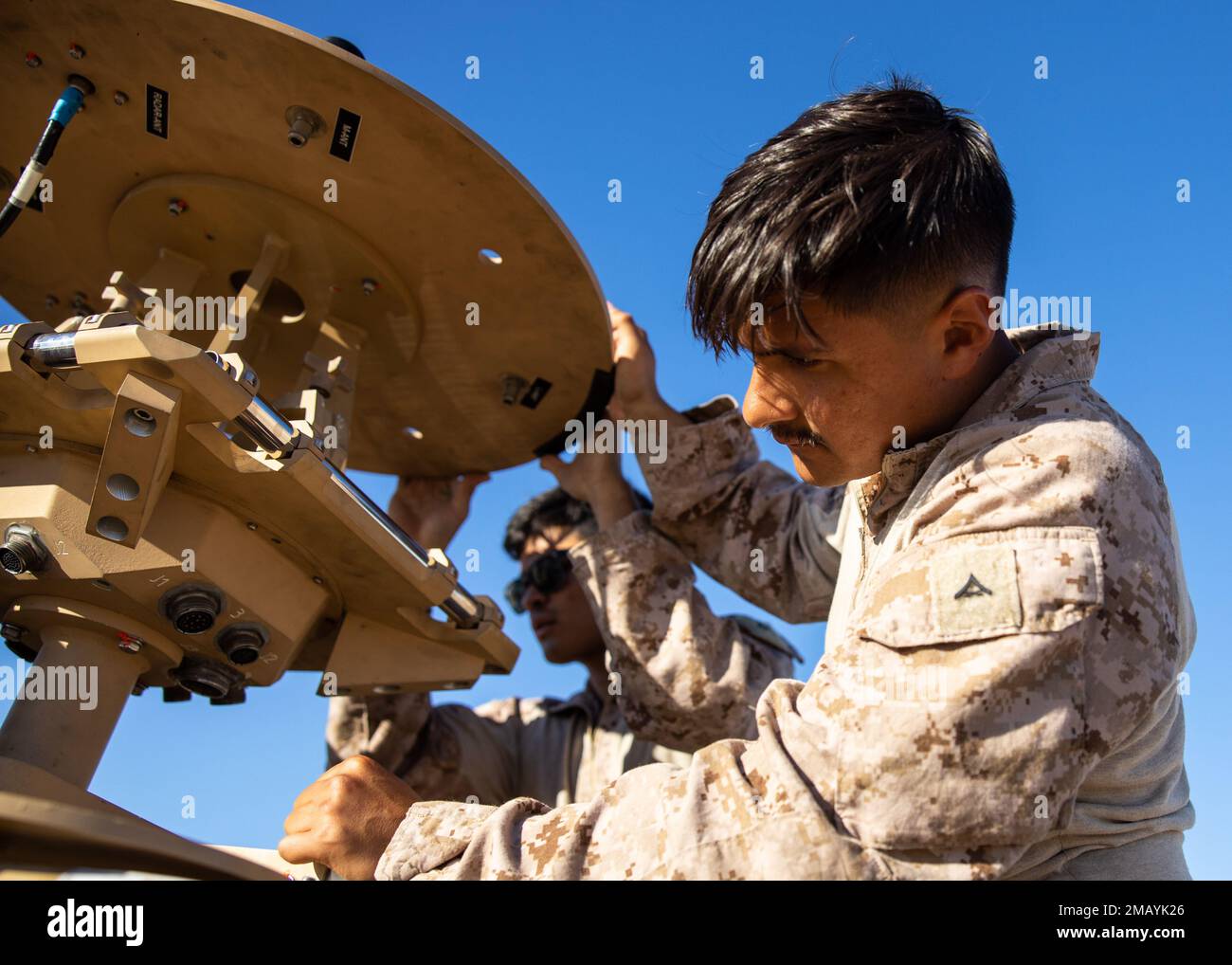 U.S. Marine Corps Lance Cpl. Cesar Lua, a low altitude air defense ...