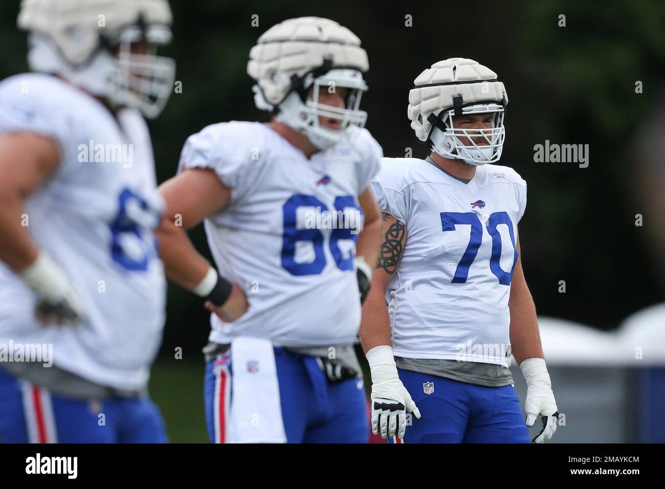 Buffalo Bills offensive lineman Alec Anderson (70) looks on during ...