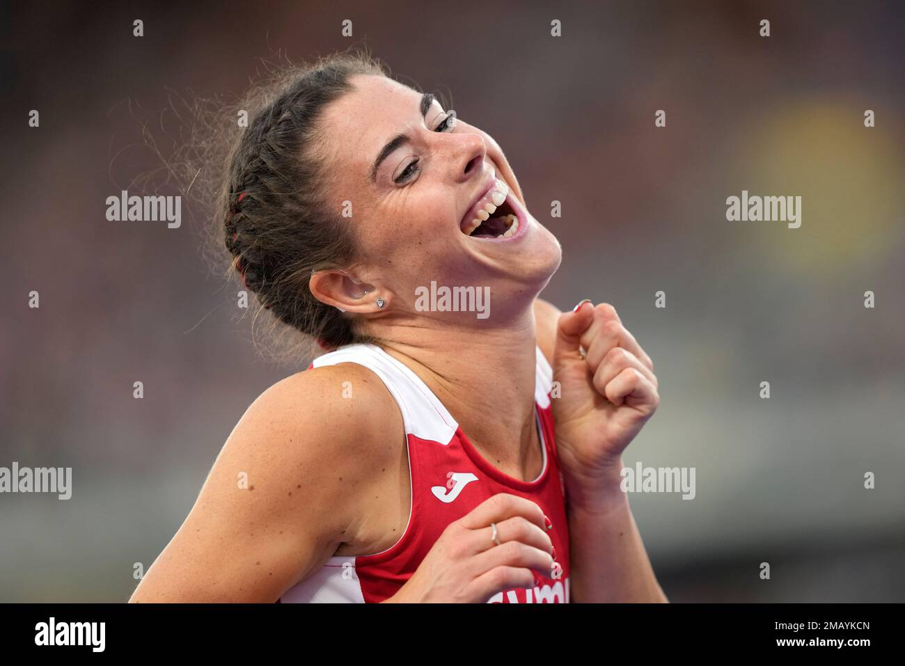 Olivia Breen of Wales celebrates after winning the Women's T37/38 100m ...