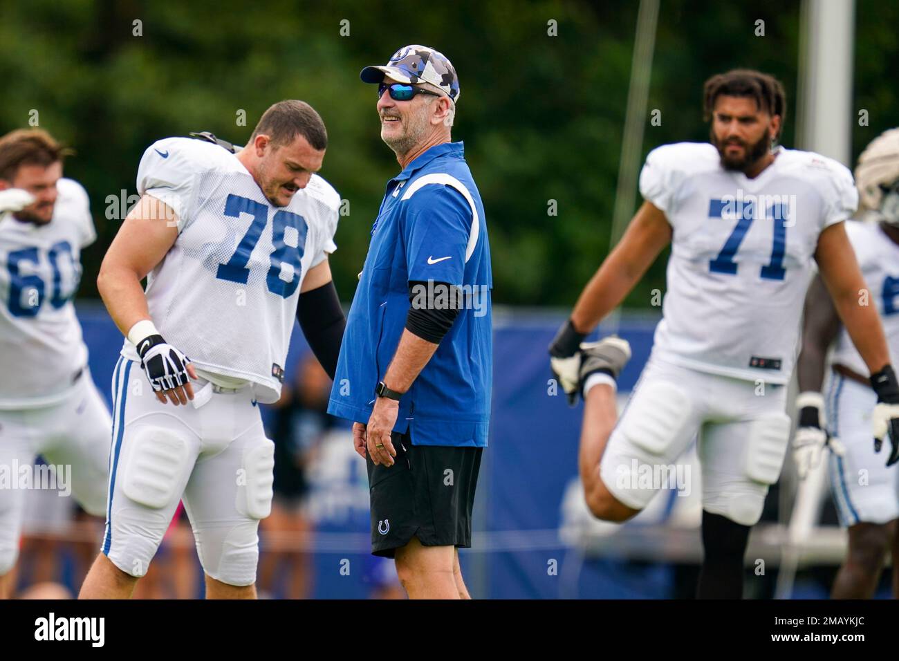 Indianapolis Colts head coach Frank Reich walks though warms up during ...