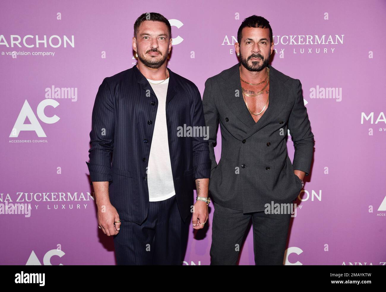 Andrew Wedge, left, and Christian Stanley attend the Accessories ...