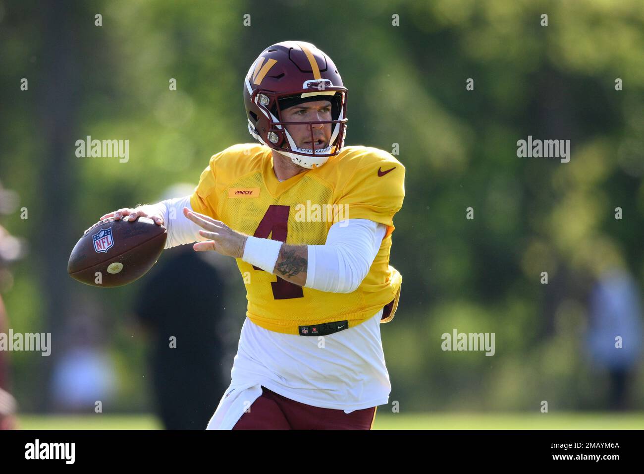 Washington Commanders quarterback Taylor Heinicke (4) in action during ...