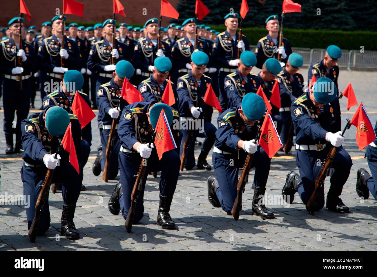 Russian paratroopers lined up in the shape of the letter Z, which has ...