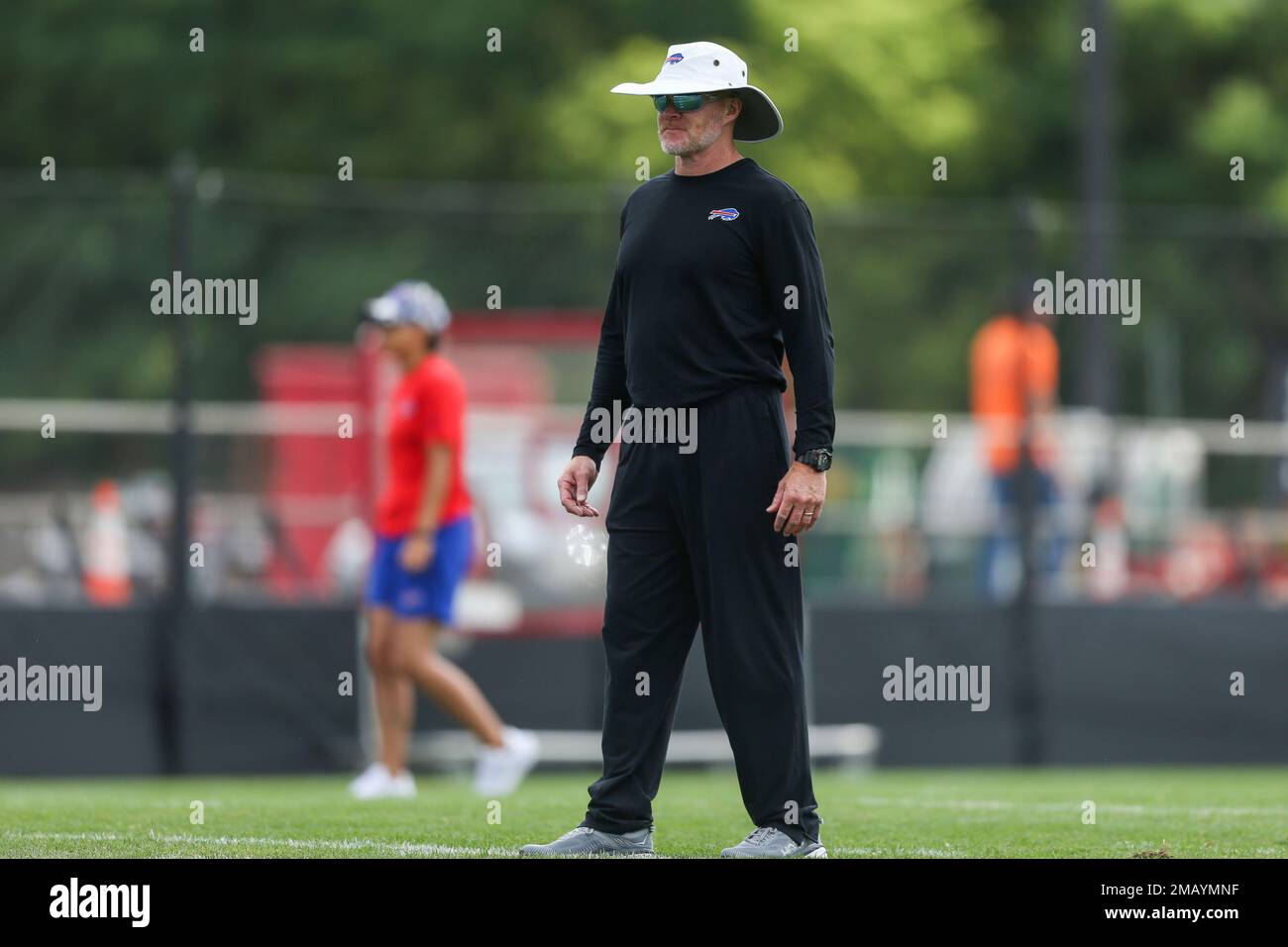 Buffalo Bills head coach Sean McDermott watches during practice at the ...