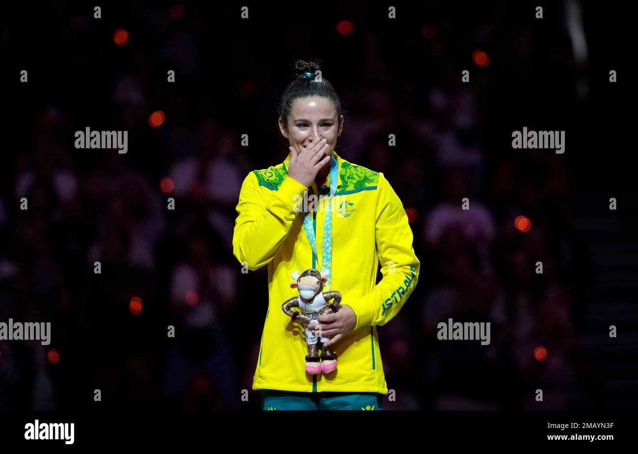 Gold medal winner Kate McDonald of Team Australia celebrates in the ...