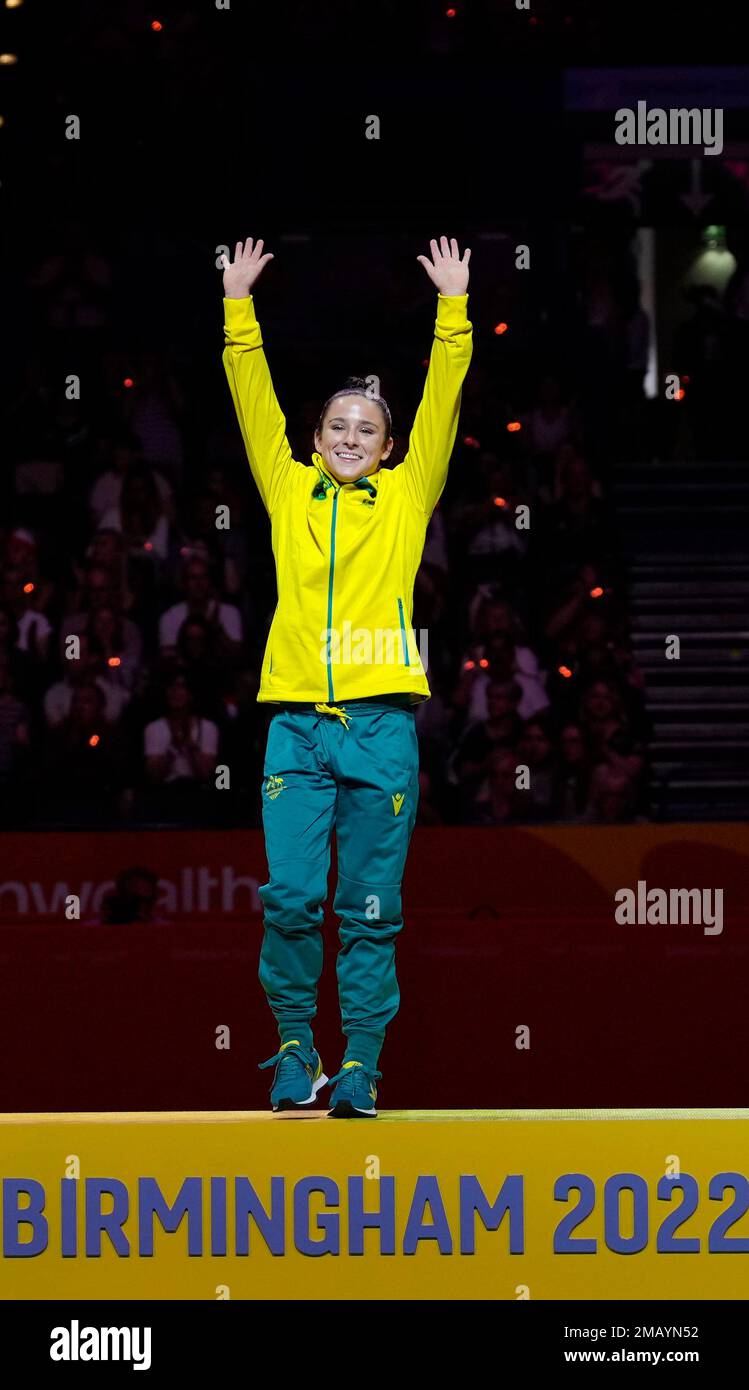 Gold medal winner Kate McDonald of Team Australia celebrates in the ...