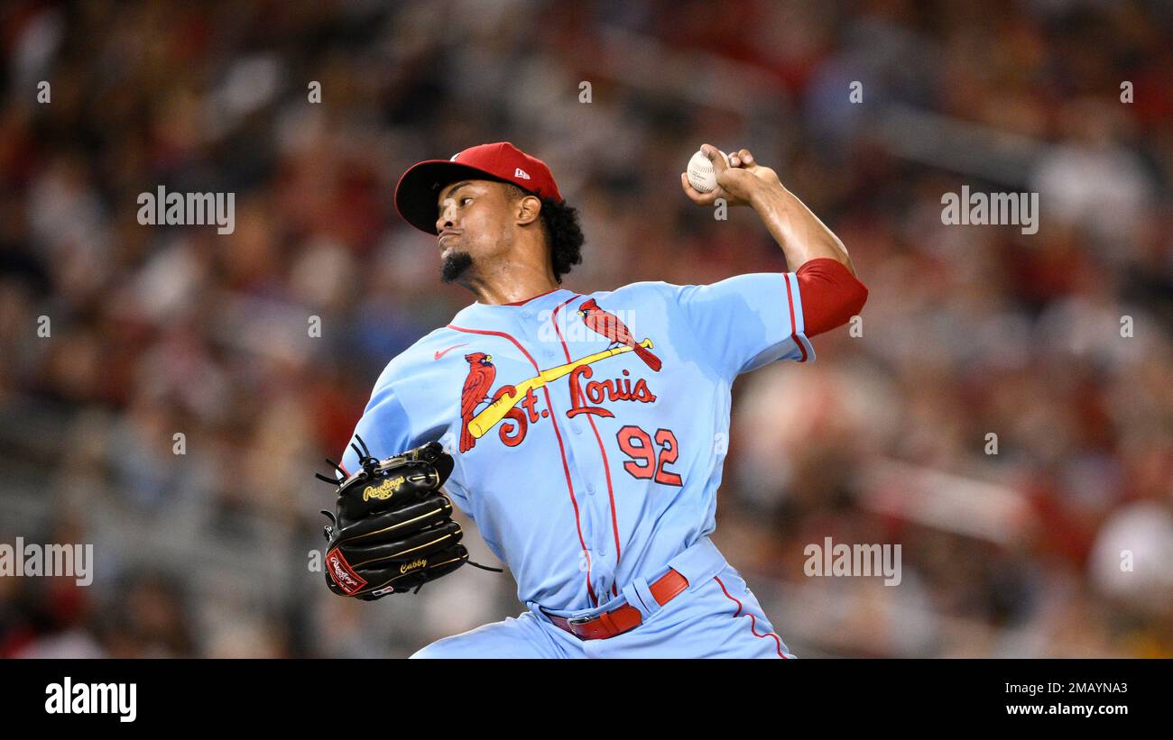 St. Louis Cardinals relief pitcher Genesis Cabrera (92) in action ...