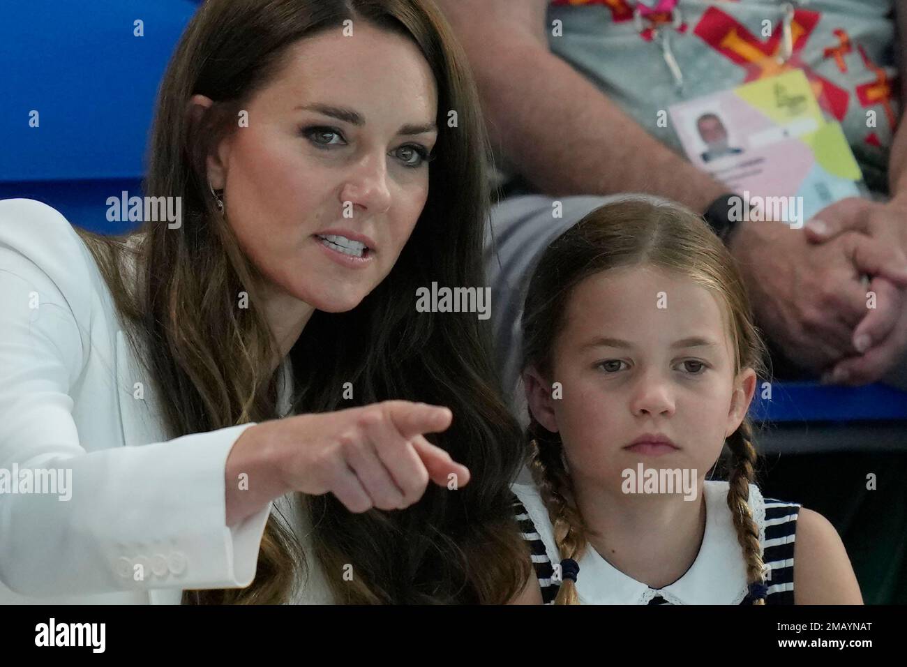Kate, Duchess of Cambridge, left, and Princess Charlotte watch a ...
