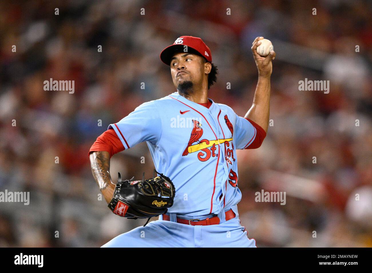 St. Louis Cardinals relief pitcher Genesis Cabrera (92) in action ...
