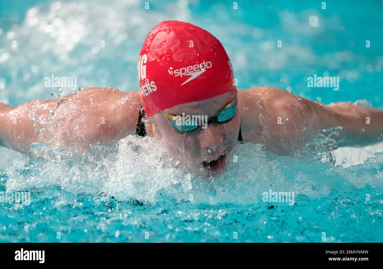 Laura Stephens of England competes during Women's 200m Butterfly Heats ...