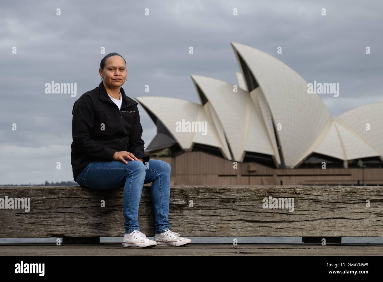 Aboriginal artist Rhonda Sampson poses for a photograph in Sydney ...