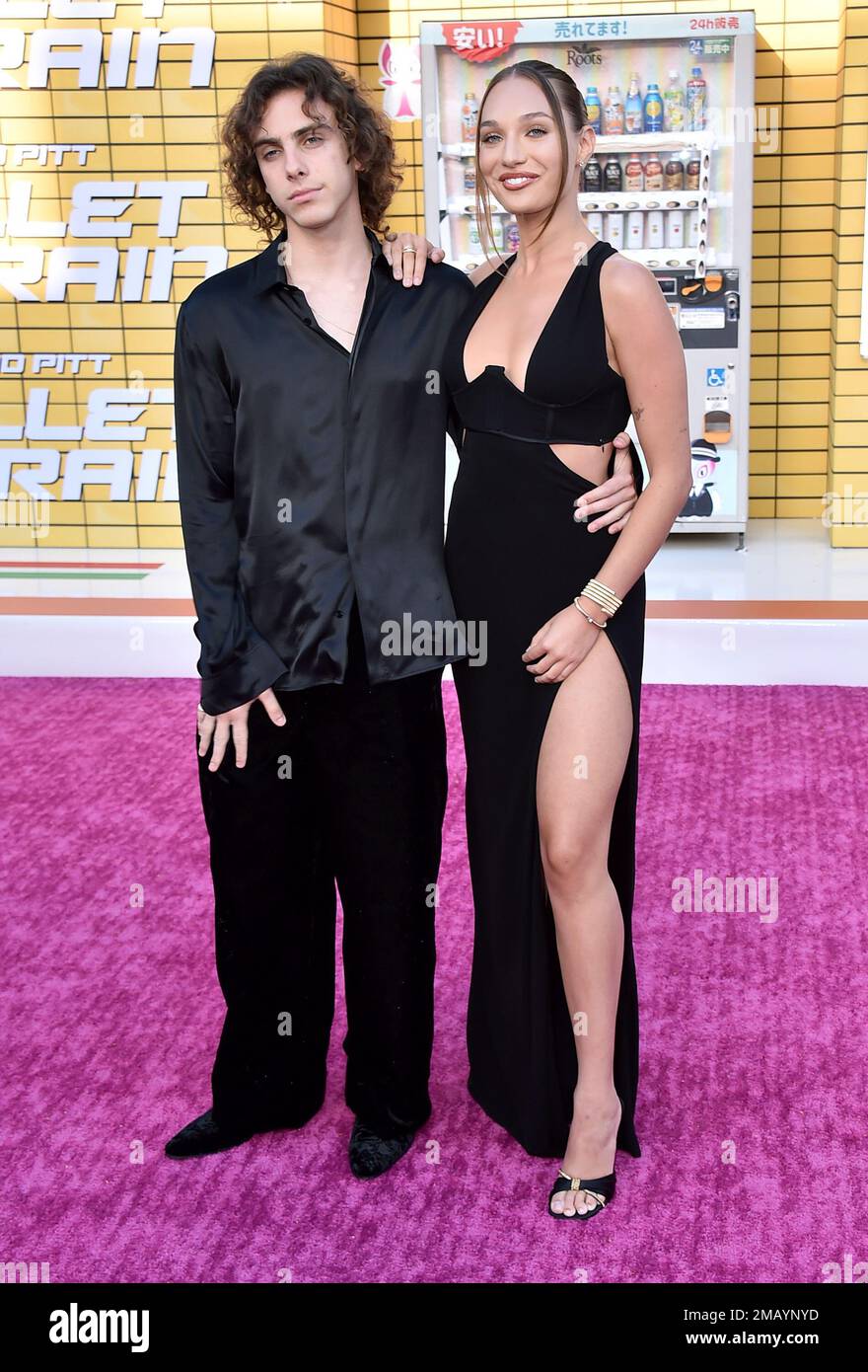 Maddie Ziegler, right and Eddie Benjamin arrive at the premiere of ...