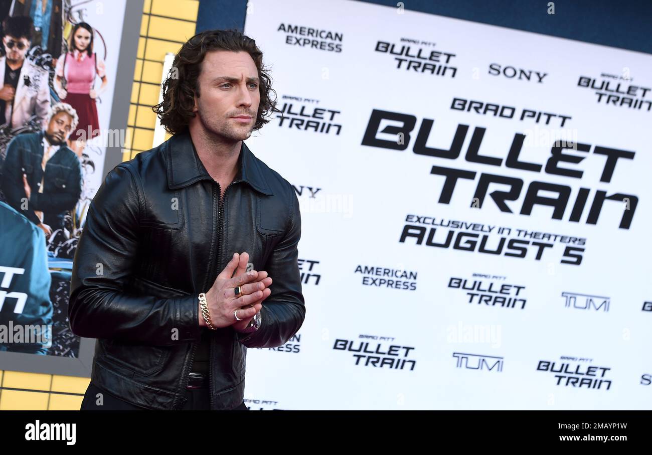 Aaron Taylor-Johnson arrives at the premiere of "Bullet Train," Monday ...