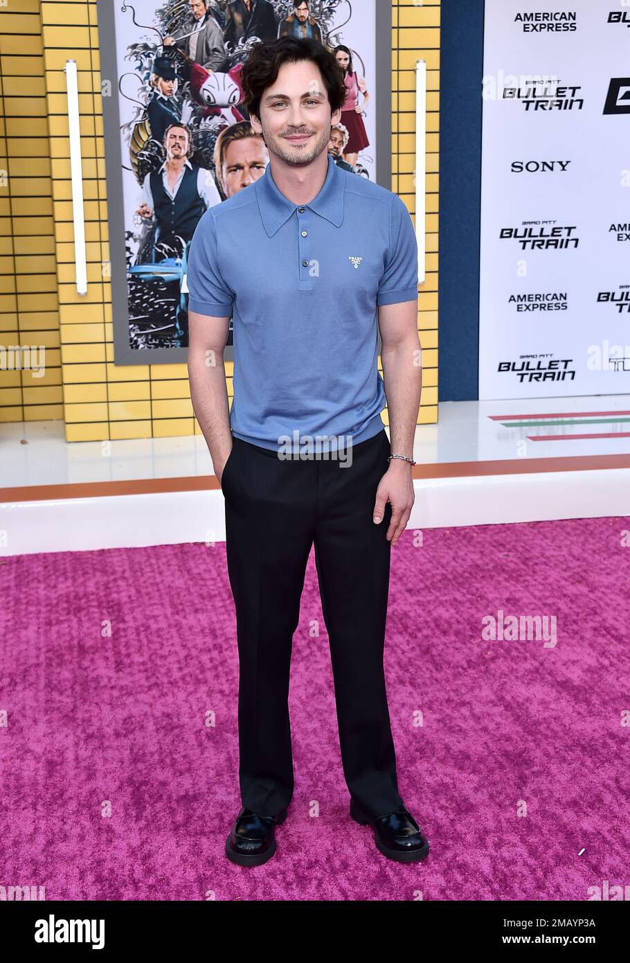 Logan Lerman arrives at the premiere of "Bullet Train," Monday, Aug. 1 ...