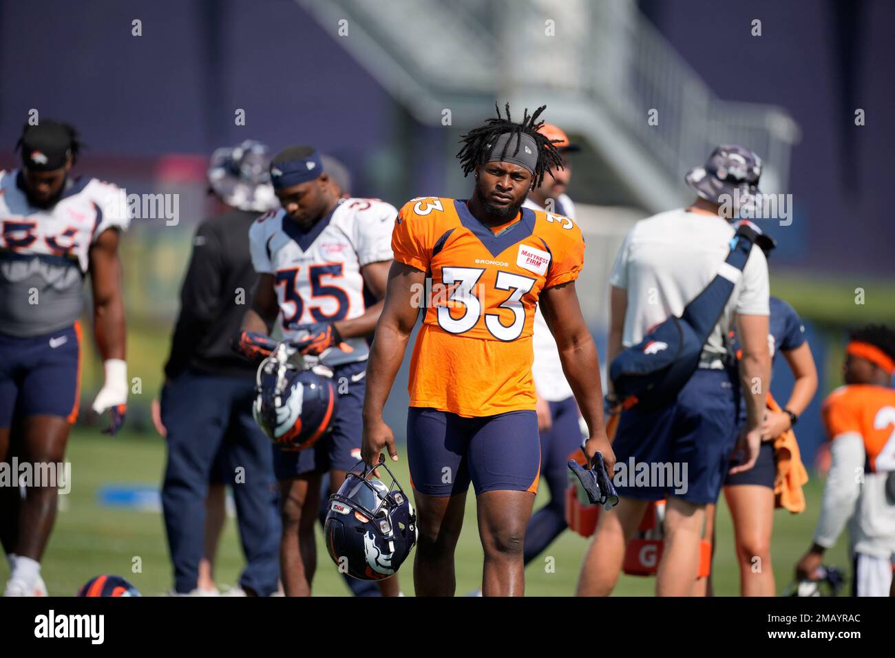 Denver Broncos running back Javonte Williams takes part in drills ...