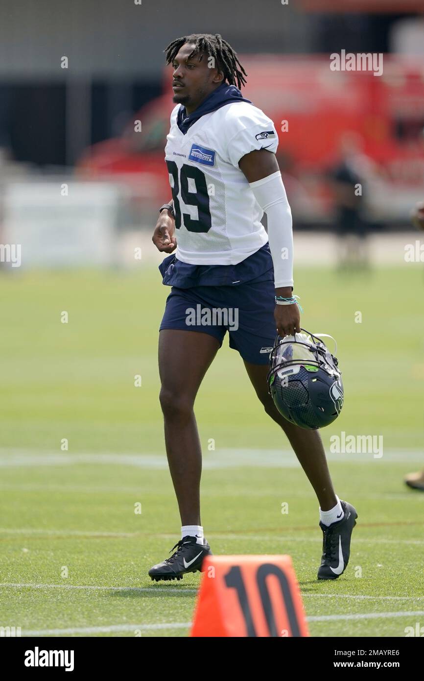 Seattle Seahawks cornerback Tariq Woolen jogs on the field during NFL ...
