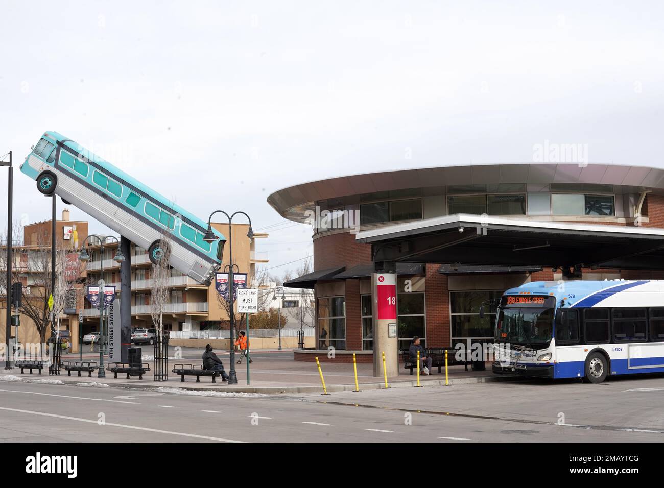 The RTC 4th Street bus station, Friday, Jan. 13, 2023, in Reno, Nev ...
