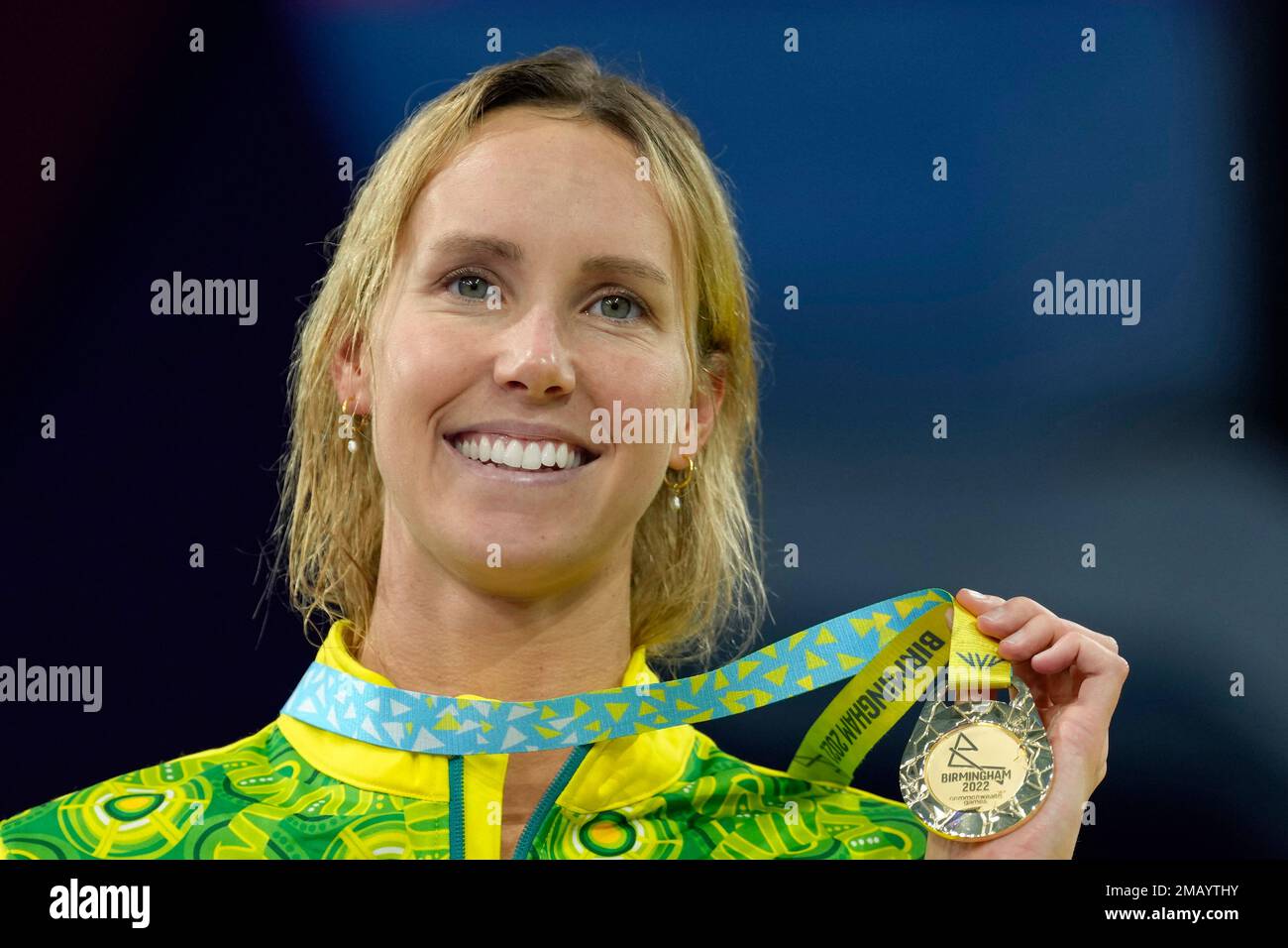 Emma McKeon of Australia poses after winning the gold medal in the ...