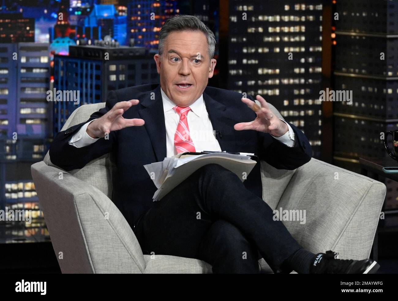Television host Greg Gutfeld appears on FOX News Channel's late-night ...