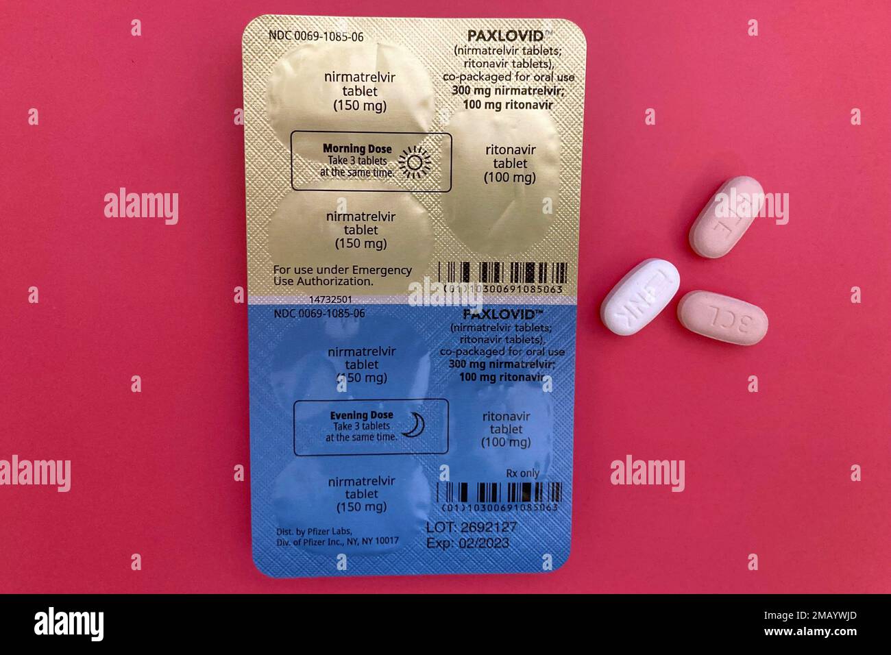 The anti-viral drug Paxlovid is displayed in New York, Monday, Aug. 1 ...