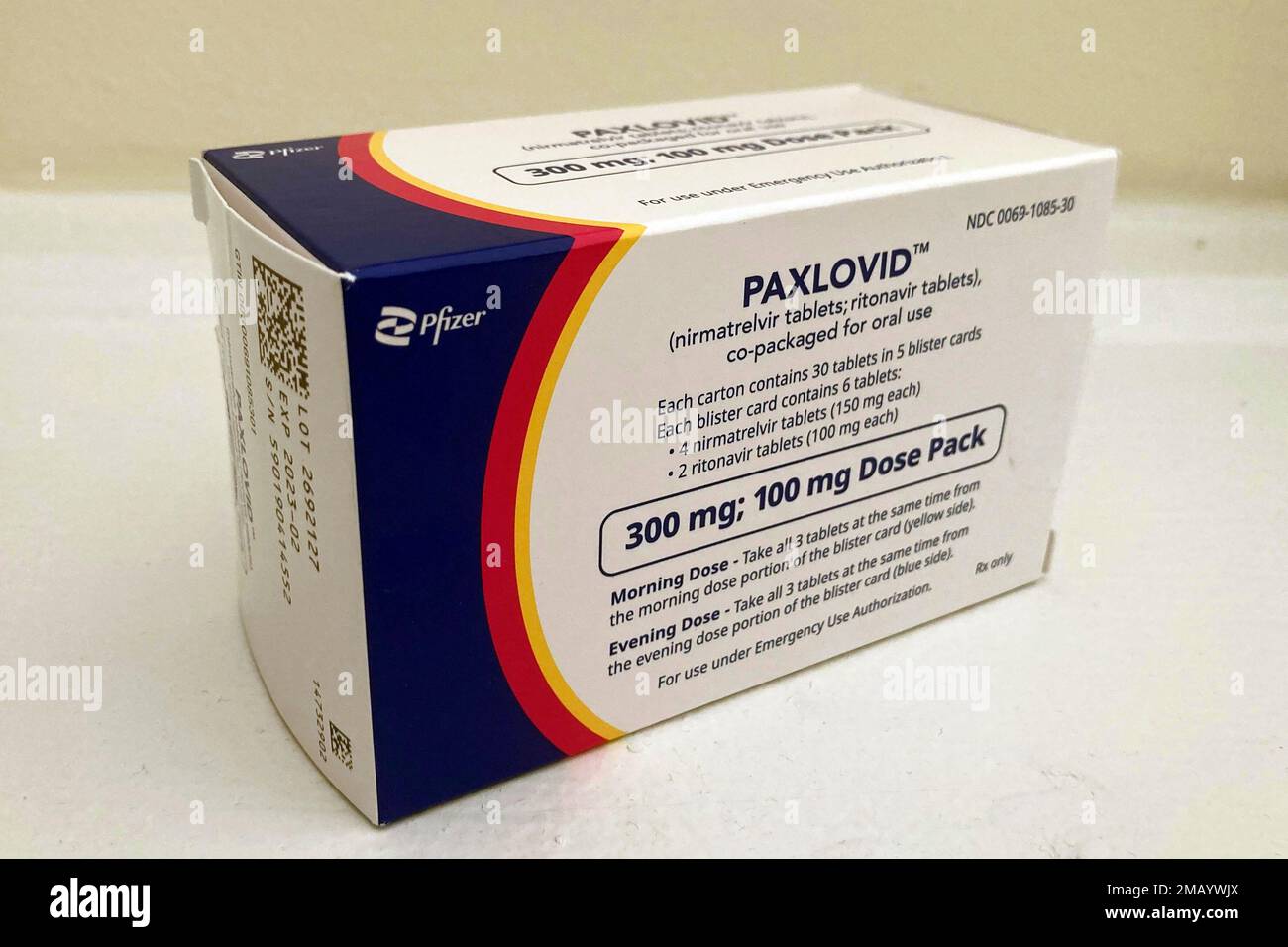 The anti-viral drug Paxlovid is displayed in New York, Monday, Aug. 1 ...