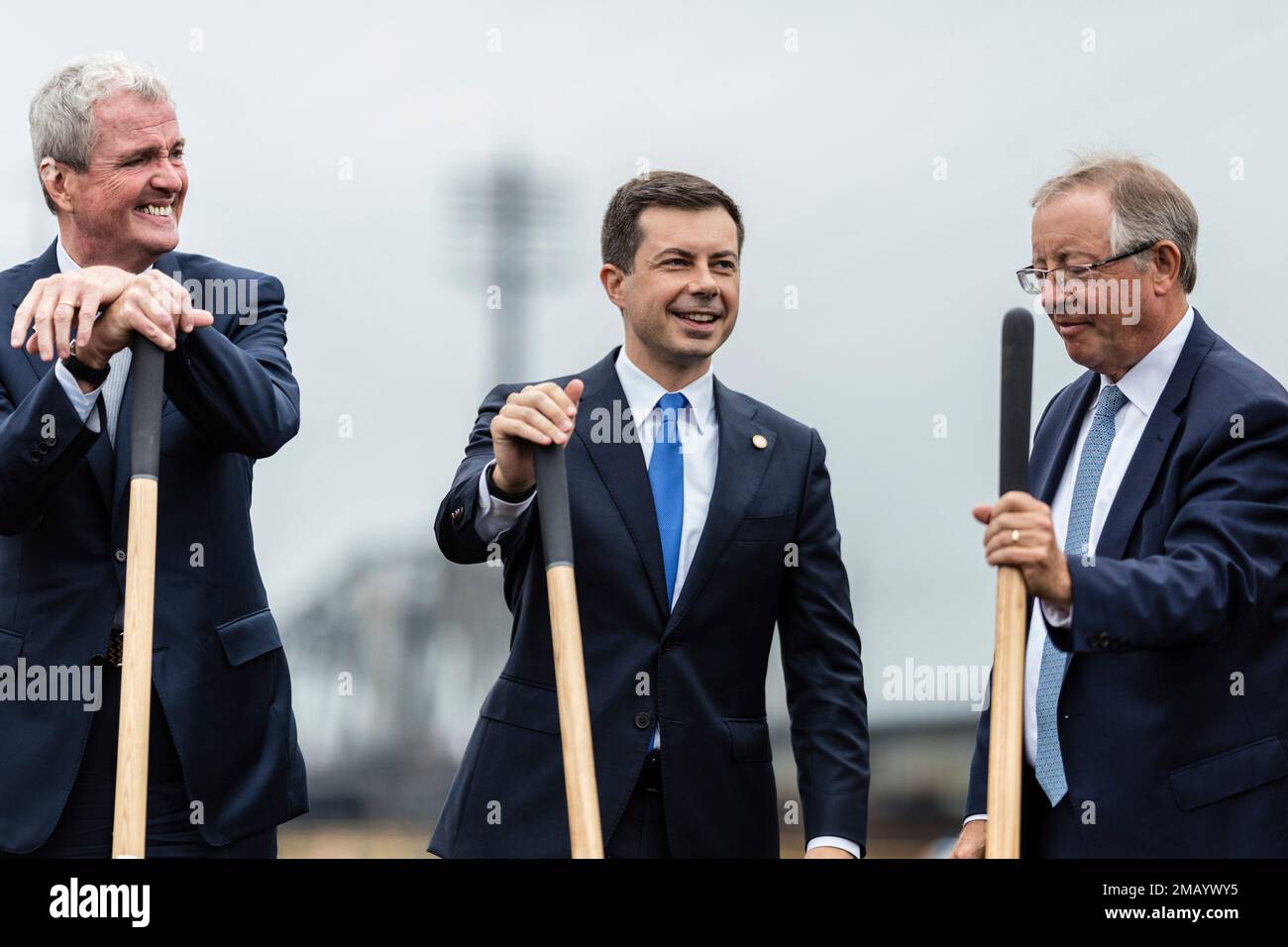 New Jersey Gov. Phil Murphy, Transportation Secretary Pete Buttigieg ...