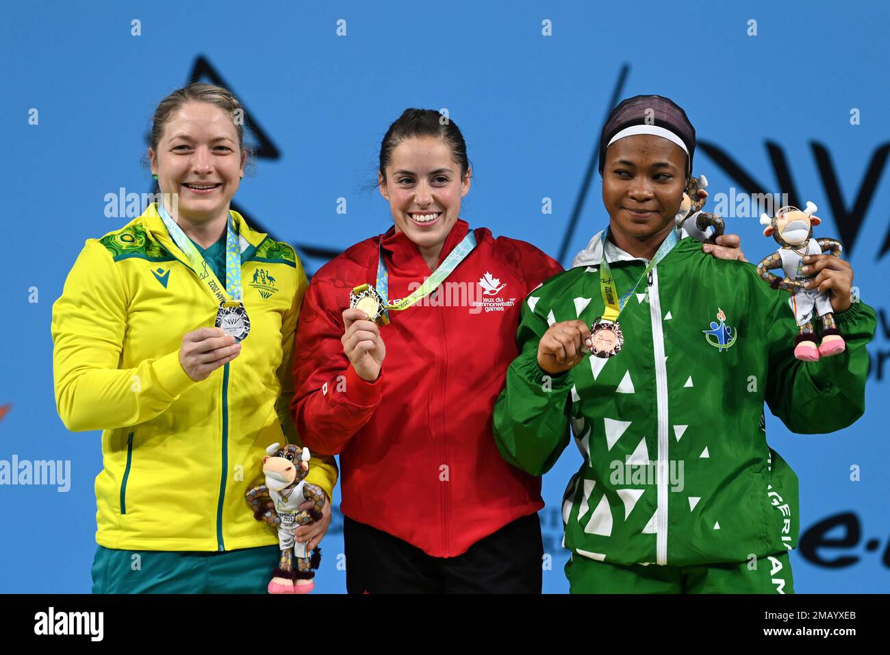 From left, Australia's Sarah Maureen Cochrane, Canada's Maude G Charron ...