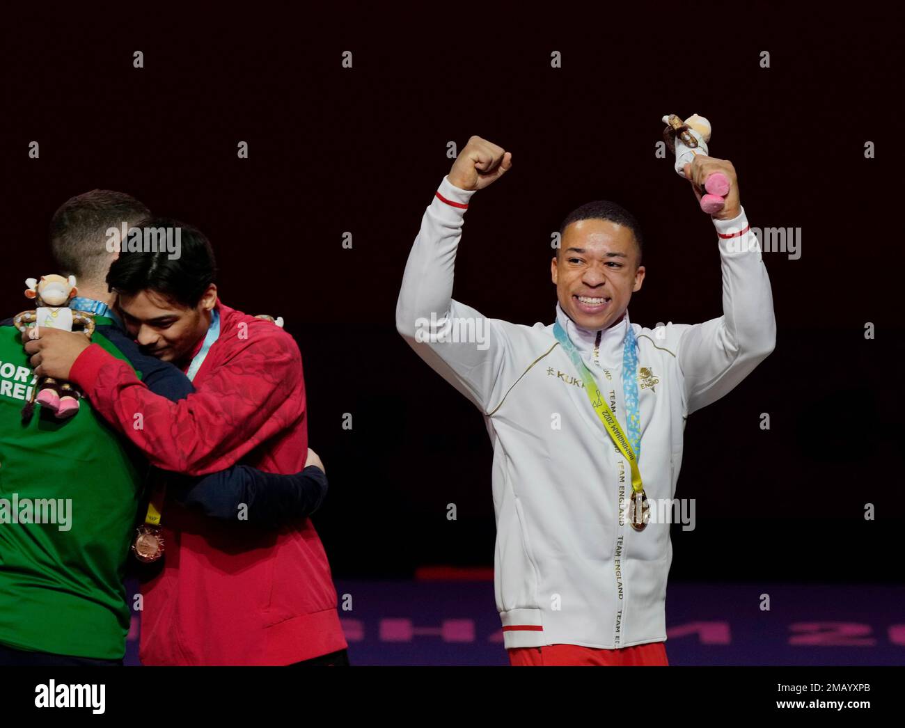 Joe Fraser of Team England celebrates after wining Gold in the ...