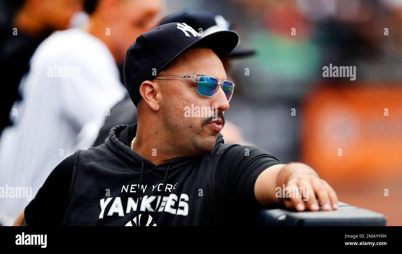 New York Yankees starting pitcher Nestor Cortes in the dugout against ...