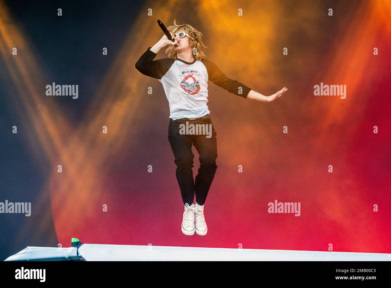 The Kid Laroi performs on Day 4 of the Lollapalooza Music Festival on ...