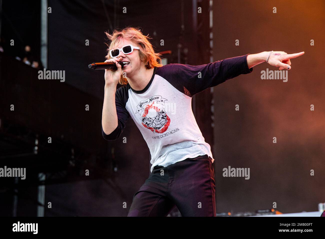 The Kid Laroi performs on day four of the Lollapalooza Music Festival ...