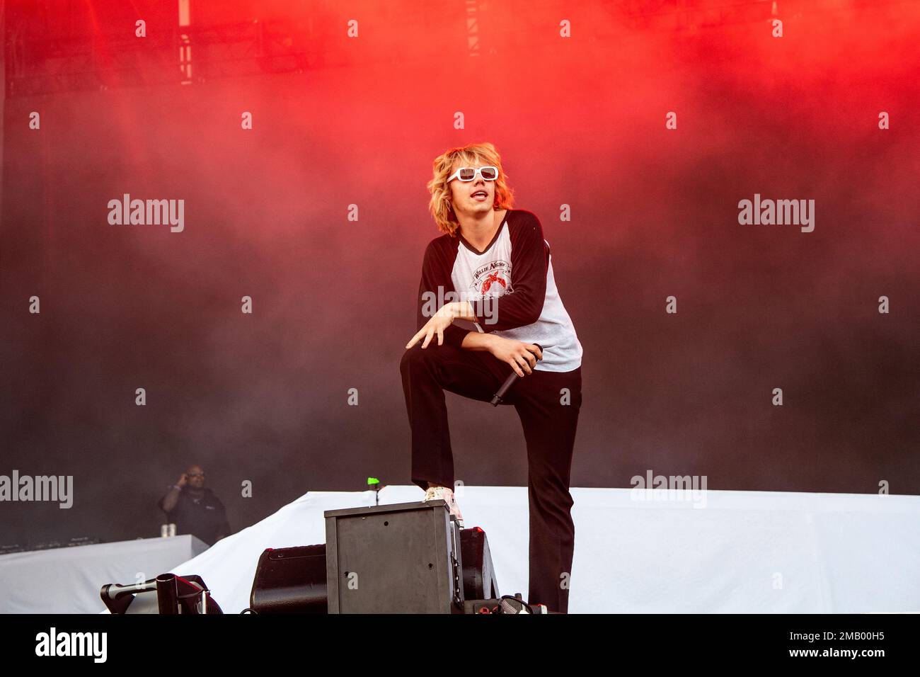 The Kid Laroi performs on day four of the Lollapalooza Music Festival ...