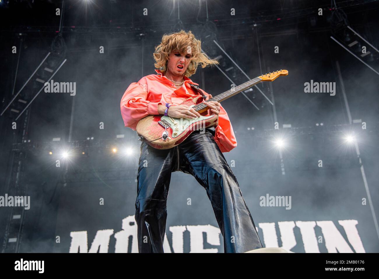 Thomas Raggi of Maneskin performs on day four of the Lollapalooza Music ...