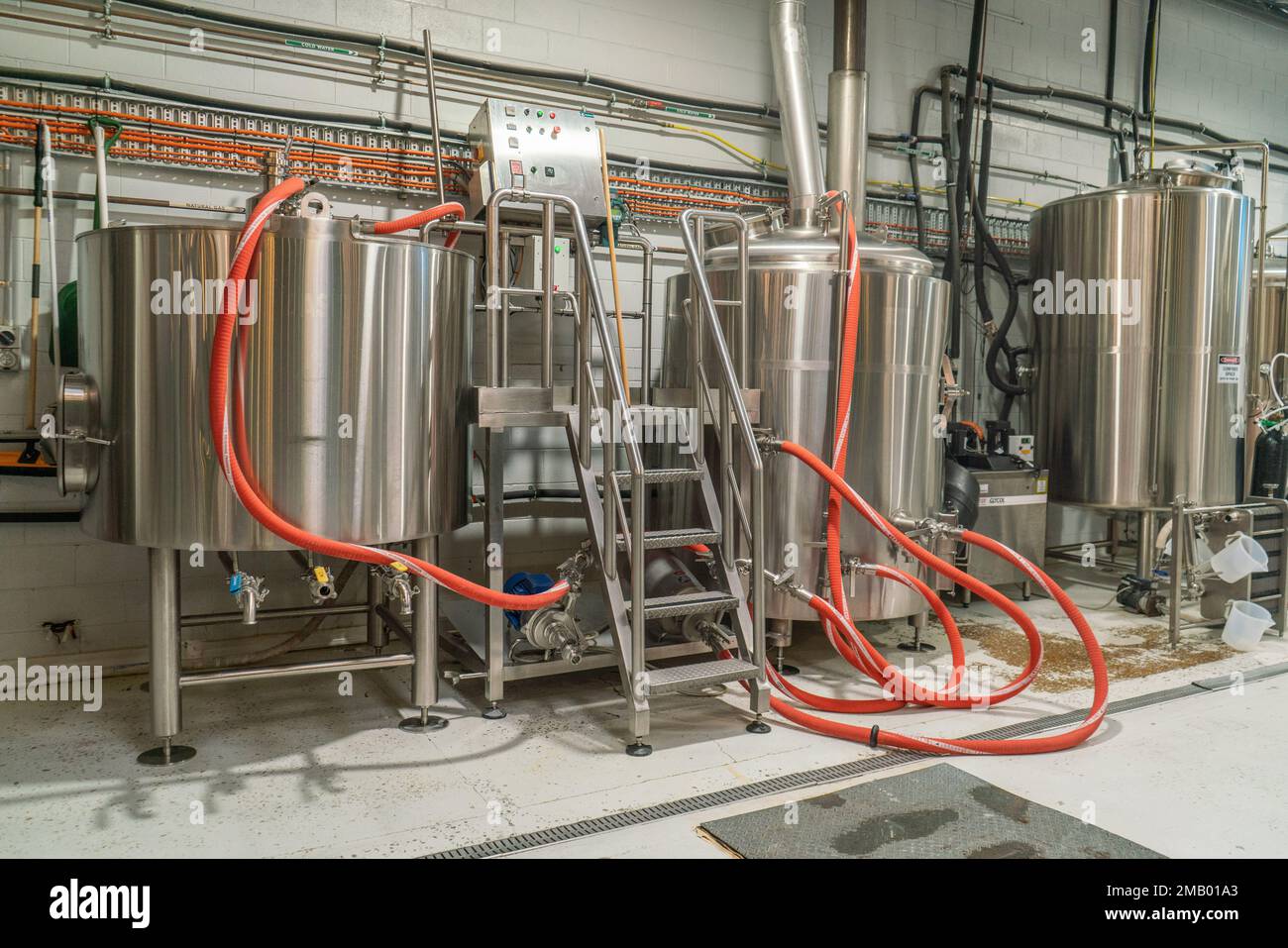 Fermentation storage tanks in micro brewery factory, Adelaide ...