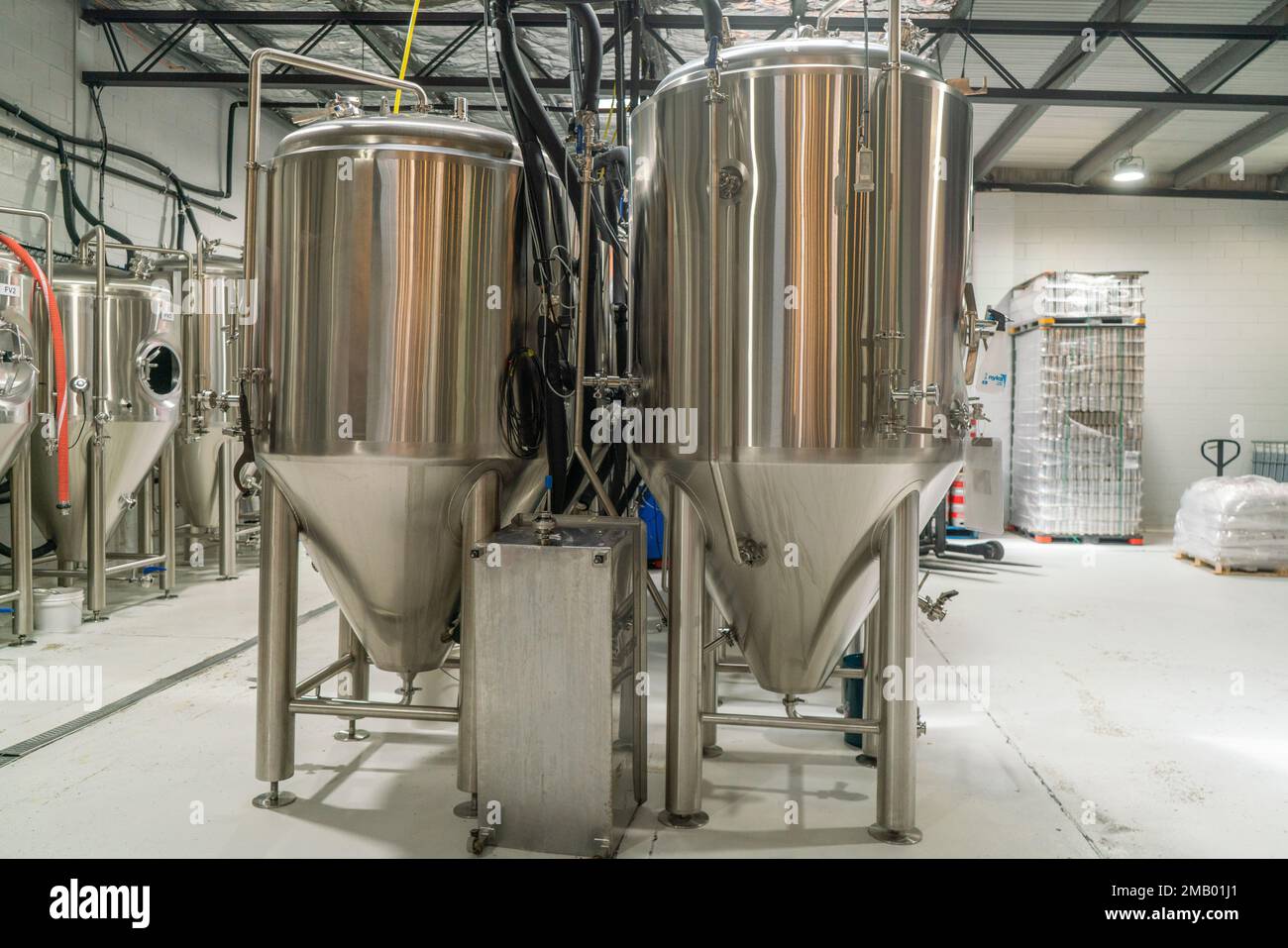 Fermentation storage tanks in micro brewery factory, Adelaide ...