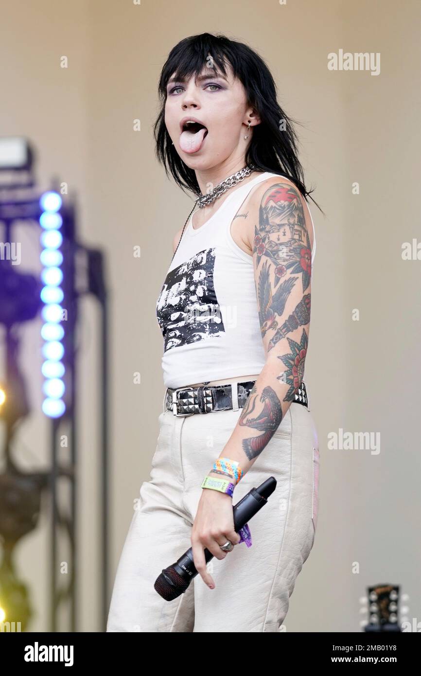 Hannah Mee of Hot Milk performs on day four of the Lollapalooza Music Festival on Sunday, July ...