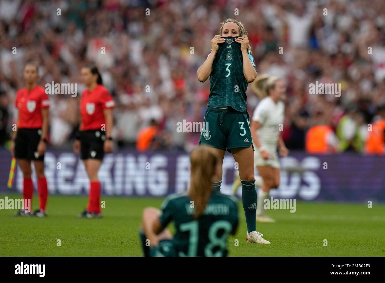 Germany's Kathrin-Julia Hendrich reacts at the end of the Women's Euro ...