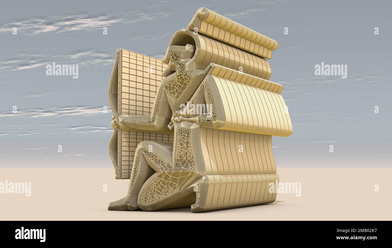 3D Illustration of an architectural structure based on the Ancient ...