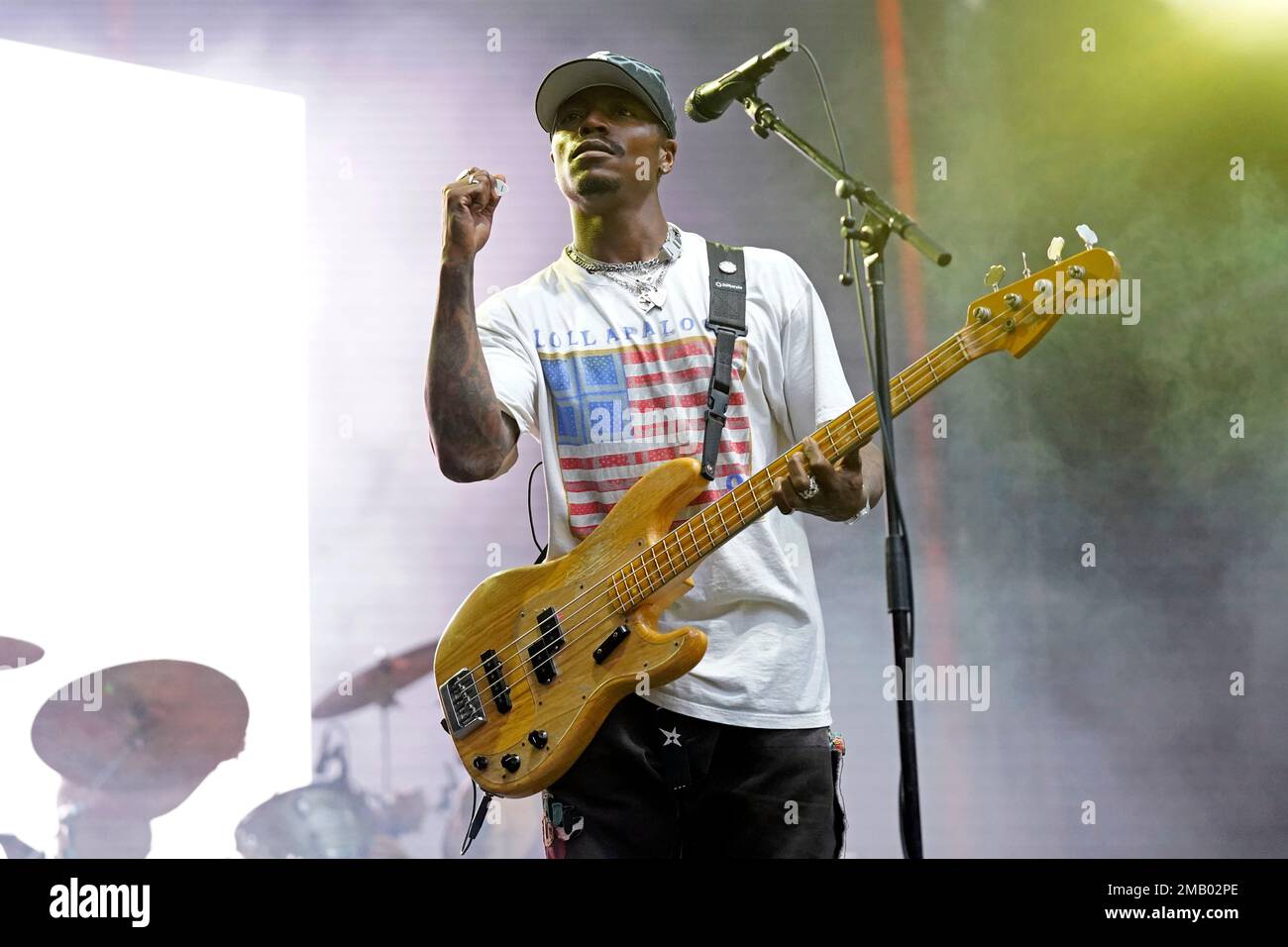 Franz Lyons of Turnstile performs on day three of the Lollapalooza ...
