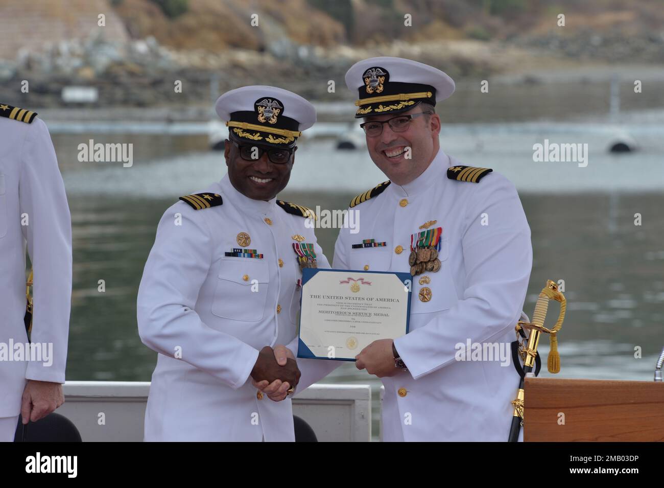San Diego (June 08, 2022) Capt. John Witte, right, presents Cmdr ...