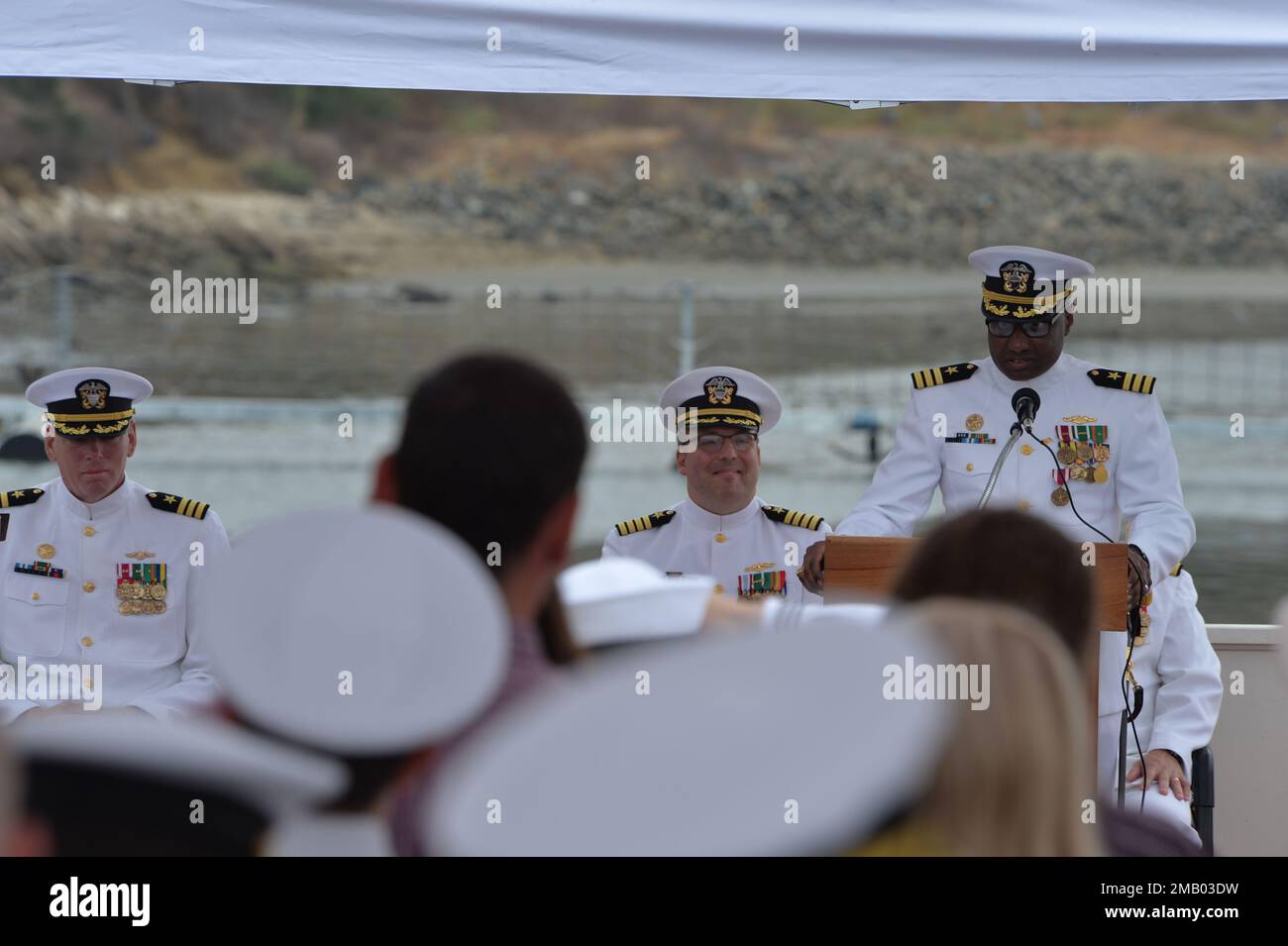 San Diego (June 08, 2022) Cmdr. Christopher Carter delivers a speech ...